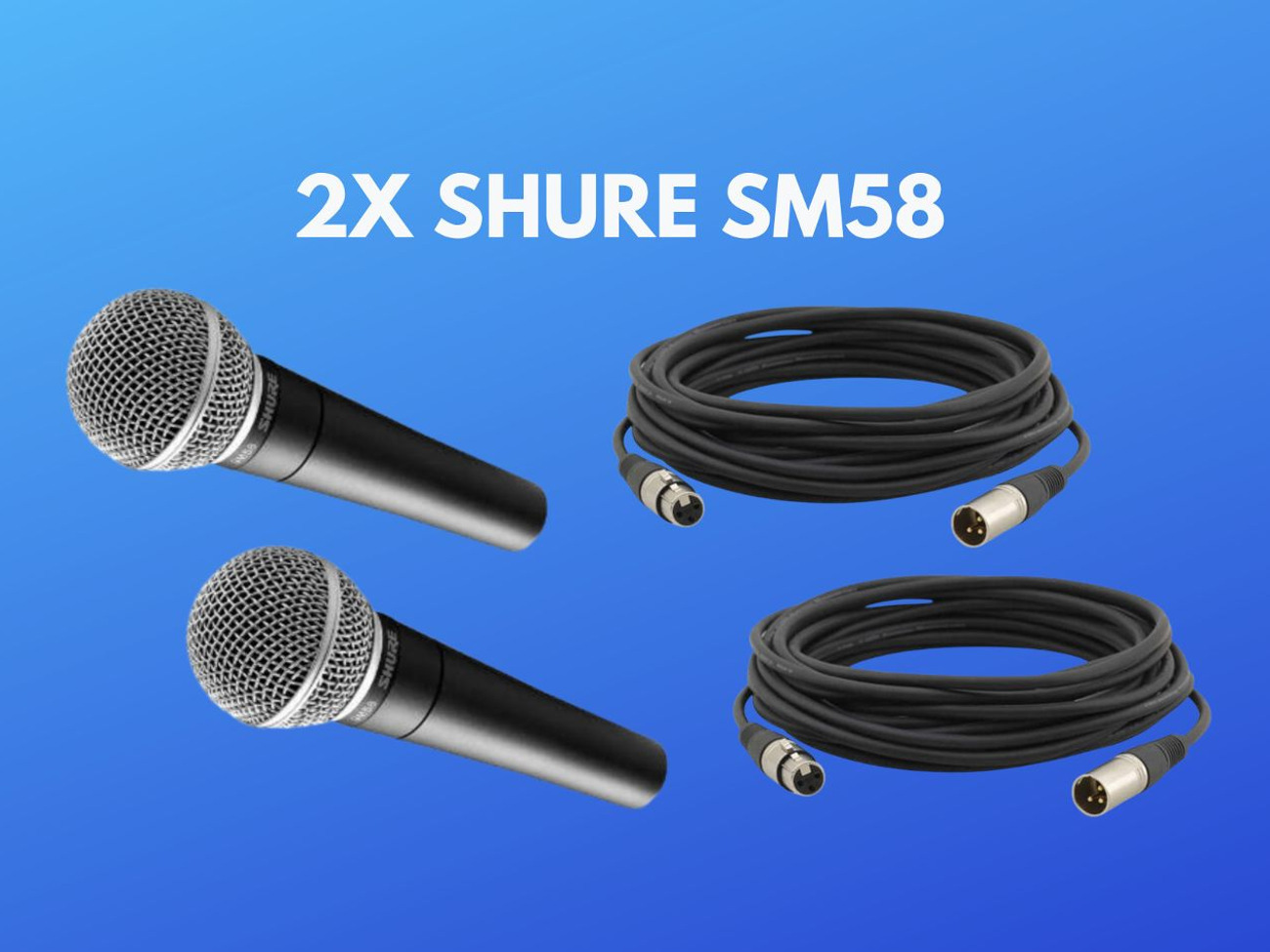 Rent 2x Shure sm58 microphone + 2x 5m XLR cable from GB, Newington ...