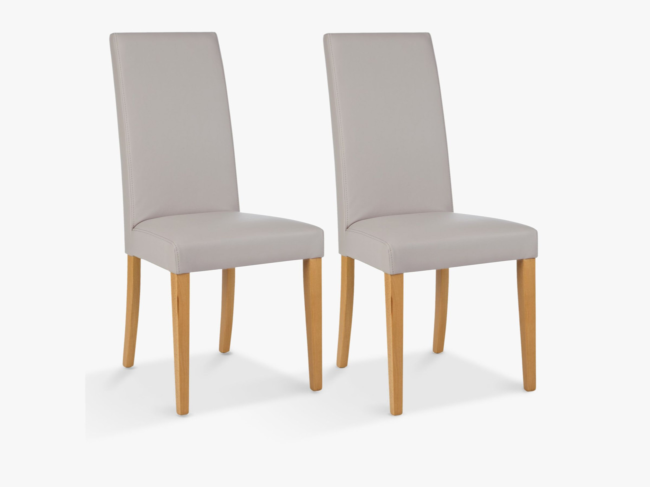 Rent ANYDAY John Lewis Partners Lydia Leather Effect Dining Chairs Set of 2 FSC Certified Beech Wood Taupe from John L for 1 day