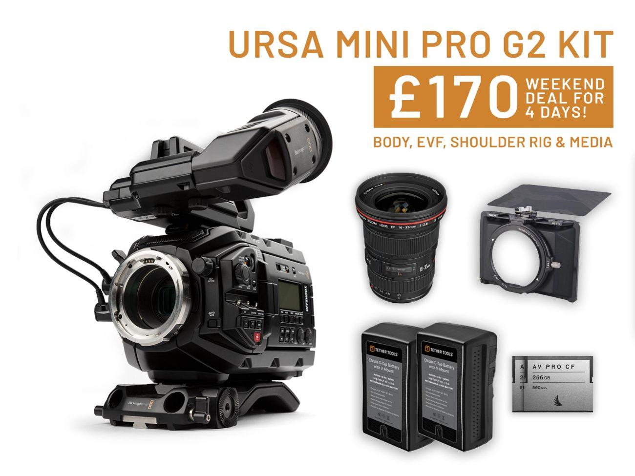 Rent Blackmagic Ursa Mini Pro G2 4.6k Kit with Lens, Matt Box from ...