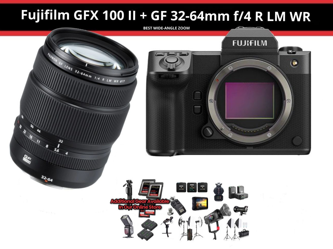 Rent FUJIFILM GFX 100 II + GF 32-64mm F/4 from Mirrorless Rentals L ...