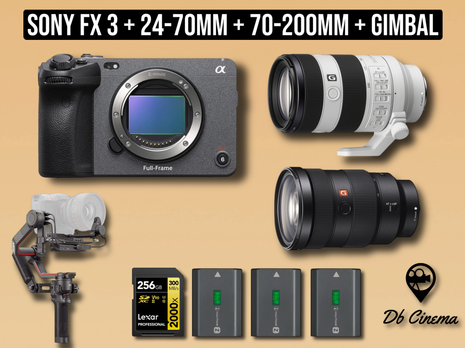 Rent Sony fx3 fx 3 full frame camera + 24-70mm zoom lens gm gmaster ...