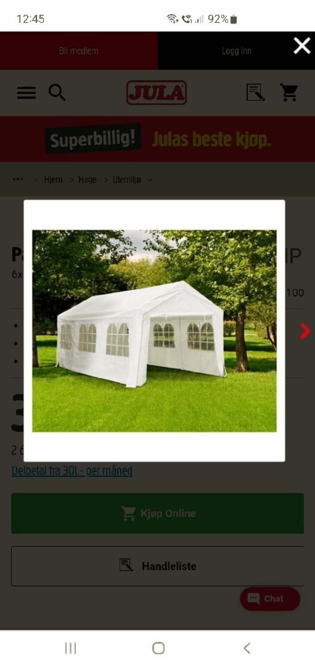 Lei Partytelt til leie fra Hilde Bjørge K i Tønsberg, Vestfold