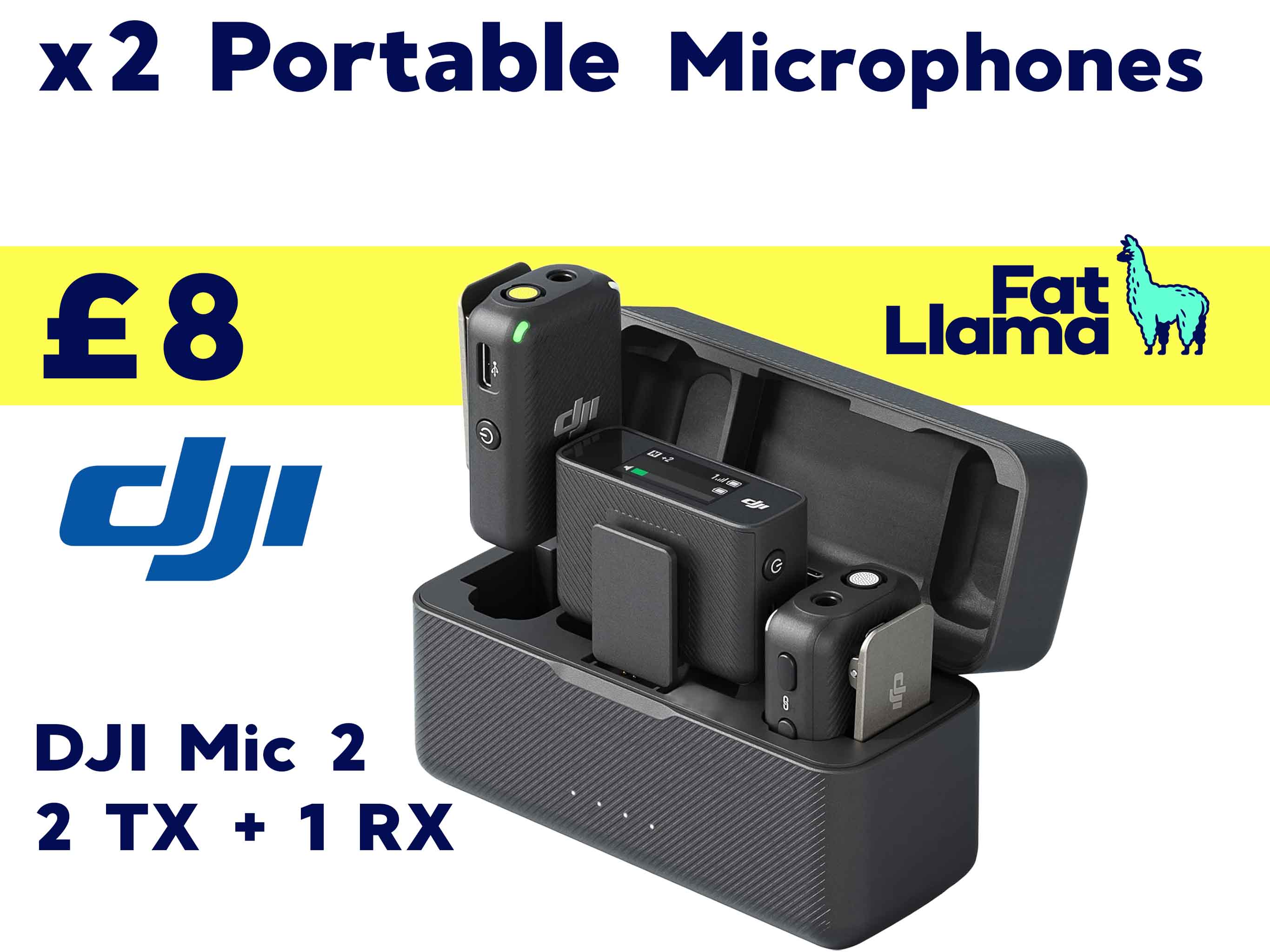 Rent x2 Mini Portable microphone DJI mic 2 + charging dock case from ...