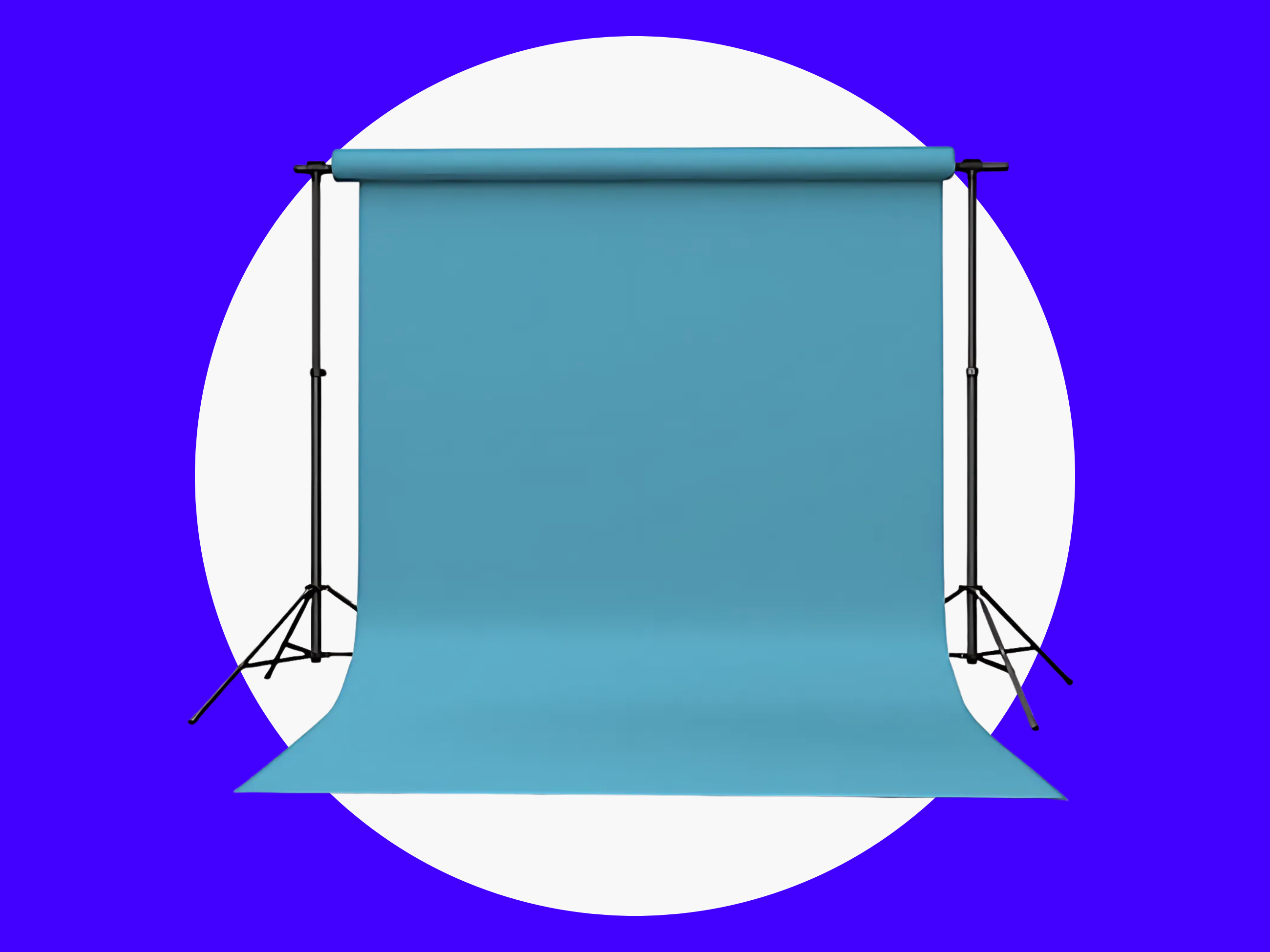 Rent Sky Blue Paper Backdrop Roll (1.35m x 11m) + Stands from Visual ...
