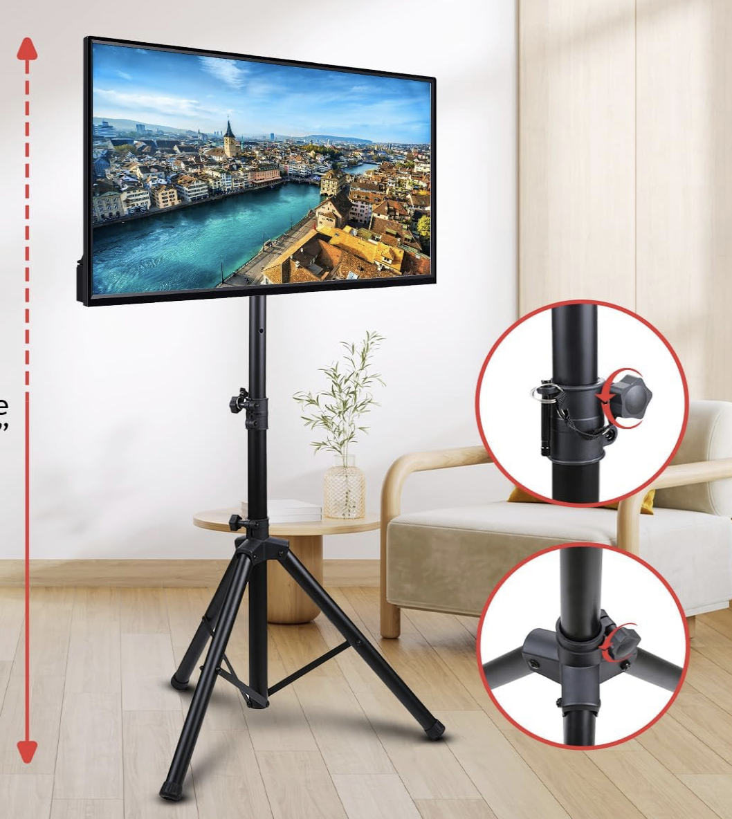 Hyr Samsung 32” TV med portabelt stativ | Trådlös HDMI | Portabel ...