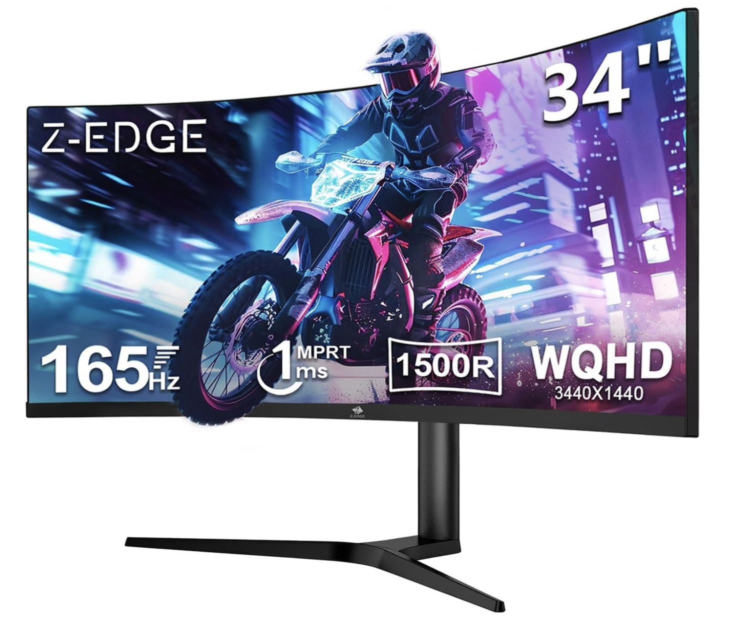 Rent 34" 165Hz QHD Ultrawide Curved Gaming Monitor Adjustable Stand ...
